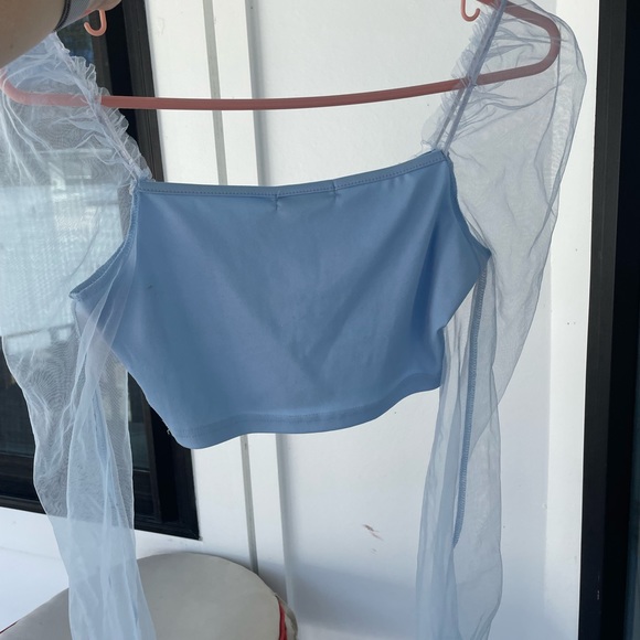 SHEIN | Tops | Light Blue Crop Top | Poshmark